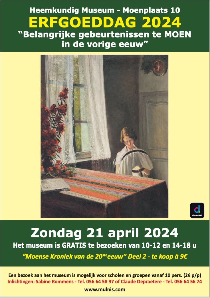 Erfgoeddag 21 april 2024 | Moense Heemkundige Kring ‘Mulnis’